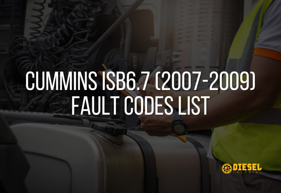 Cummins ISB6.7 (2007-2009) Fault Codes List – Diesel Repair